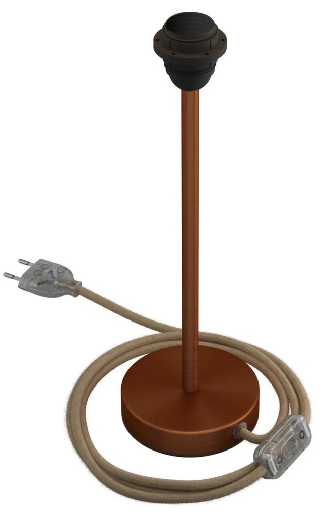 creative cables Kovová stolní lampa Alzaluce pro stínidlo Velikost: 10 cm, Barva: Matná měď