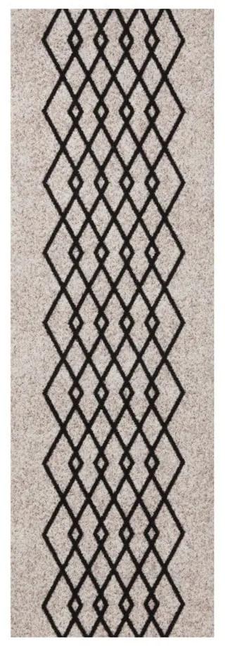 Krémovo-černý běhoun Zala Living Cook &amp; Clean Waves, 60 x 180 cm