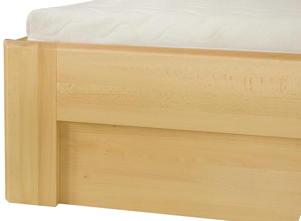 Drewmax LK211 BOX 180x200 cm dřevěná postel masiv dub dvojlůžko