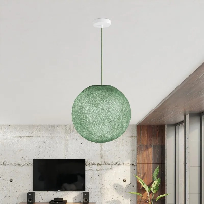 creative cables Stínidlo tvaru koule z polyesterového vlákna - 100% vyrobené ručně Barva komponentu: Olivově Zelená, Velikost ⌀: S - 31cm