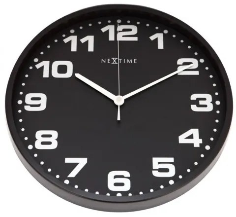 Designové nástěnné hodiny 3053zw Nextime Dash black 35cm