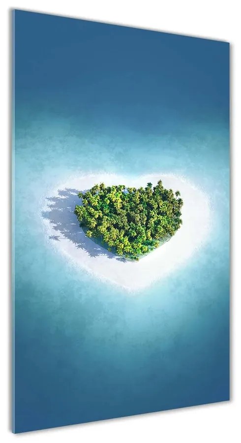 Wallmuralia Fotoobraz na skle Pláž tvar srdce 50x100 cm