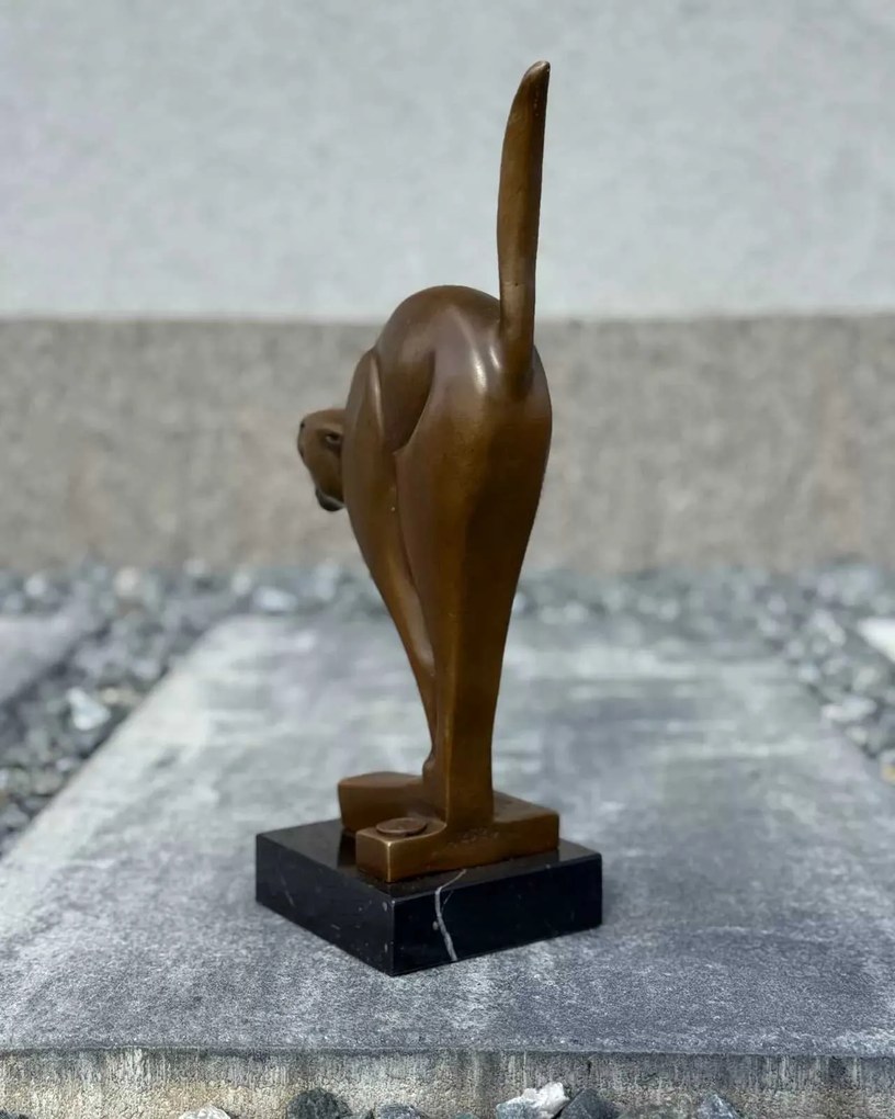 Bronzová socha Kočka – art deco zvířecí figurka
