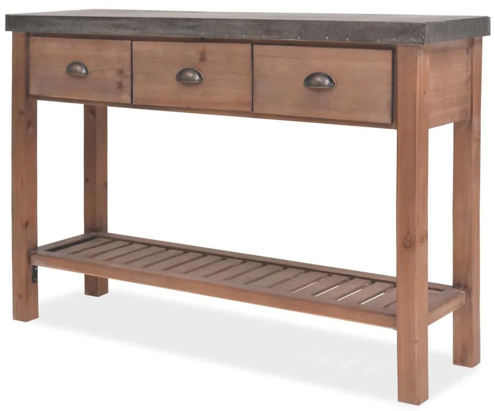 245460 vidaXL Konzolový stolek z masivního jedlového dřeva 122 x 35 x 80 cm