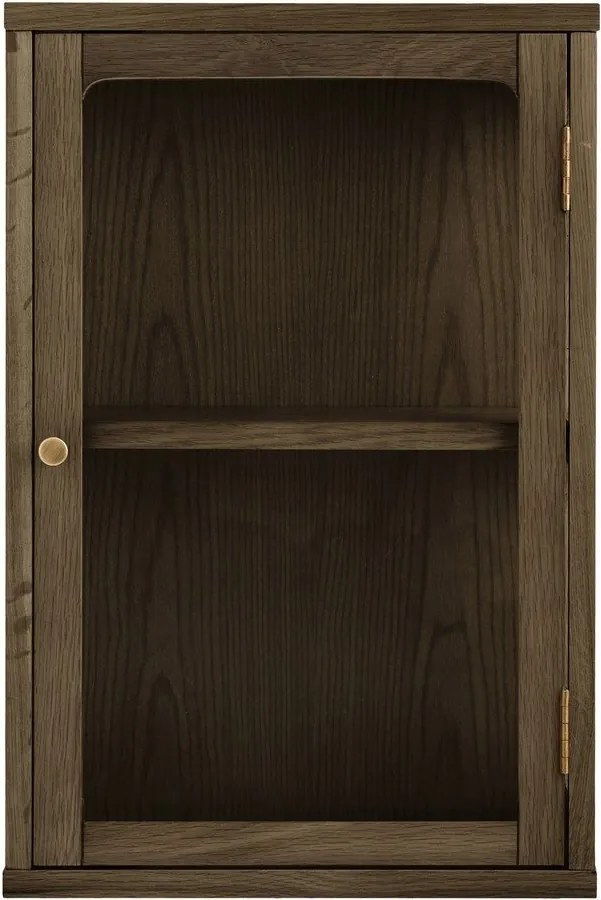 Tmavě hnědá závěsná vitrína v dekoru dubu 40x60x20 cm Zamora – House Nordic