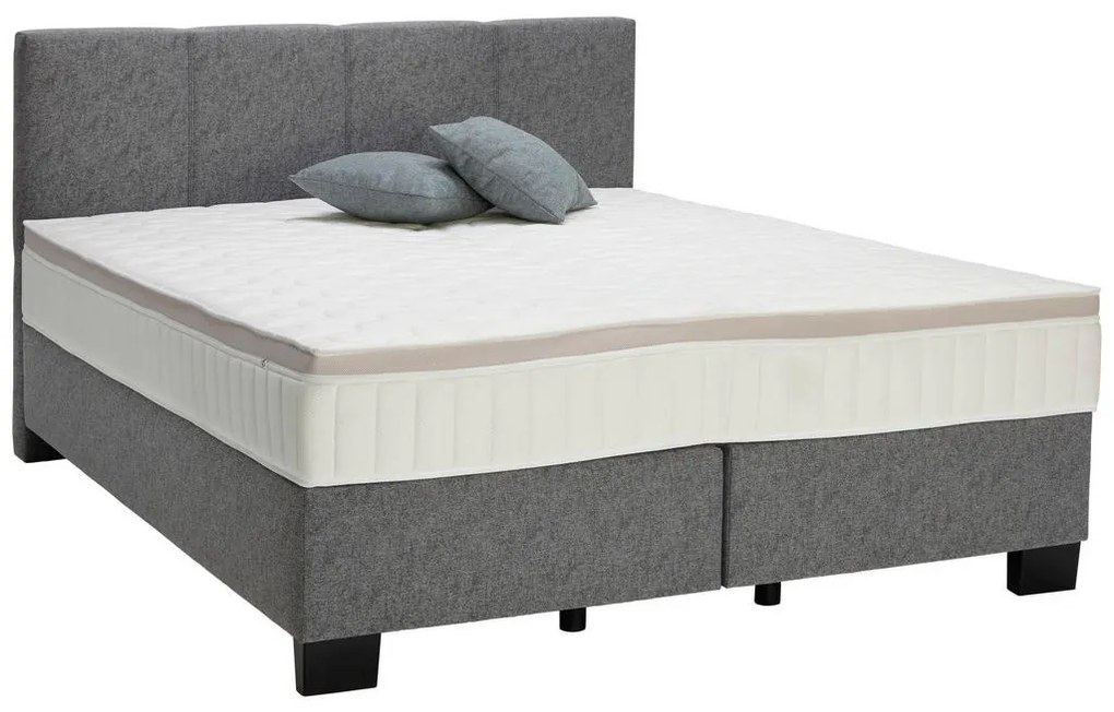 XXXLutz BOXSPRINGOVÁ POSTEL, 120/200 cm, textil, platinová Hom`in - Postele boxspring - 00190200436Z