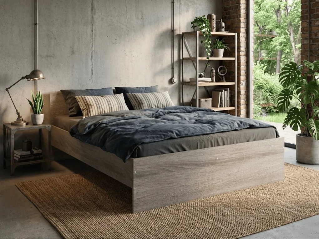 Postel ELISA 120 x 200 cm, dub lanýž Matrace: Bez matrace, Rošt: S lamelovým roštem
