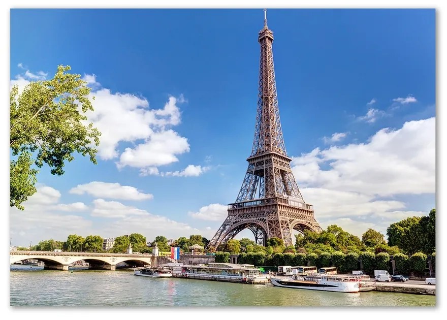 Wallmuralia Foto obraz sklo tvrzené Eiffelova věž Paříž 100x70 cm