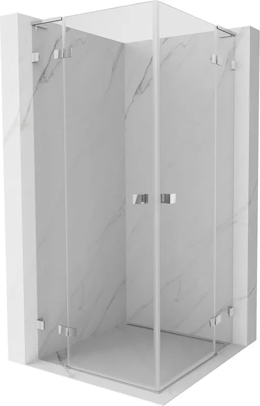 Mexen Lunar, L Duo sklápěcí sprchový kout 105 x 105 cm, 8mm čiré sklo, chromový profil, 834L-105L-105P-01-00
