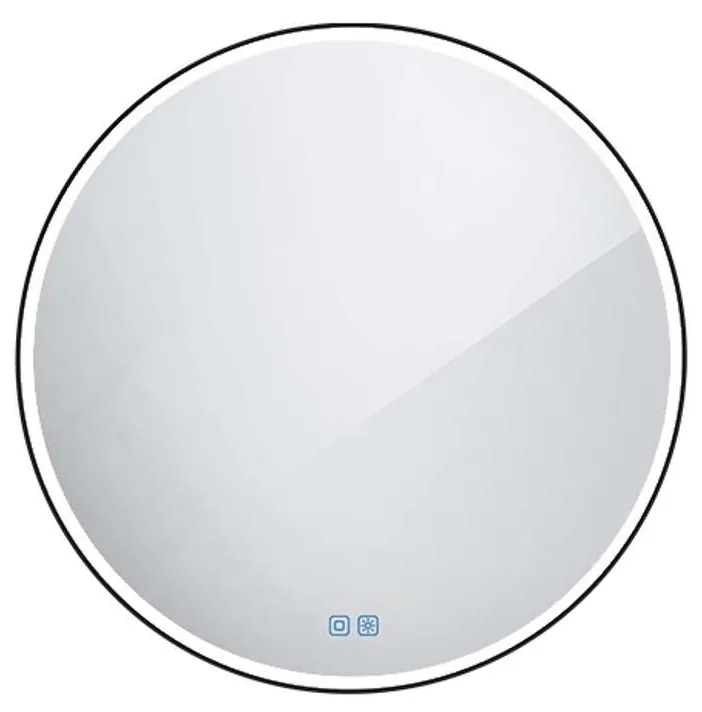 Nimco - Zrcadlo s LED osvětlením, průměr 80 cm, dotykový senzor, černá ZPC 28002RVX-90