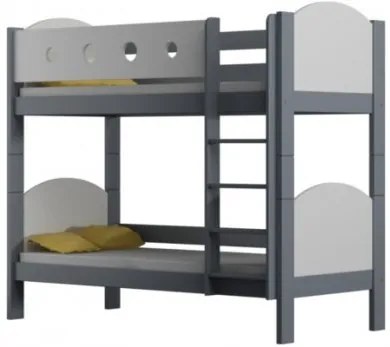 Patrová postel Vašek luk 180/80 cm šedá