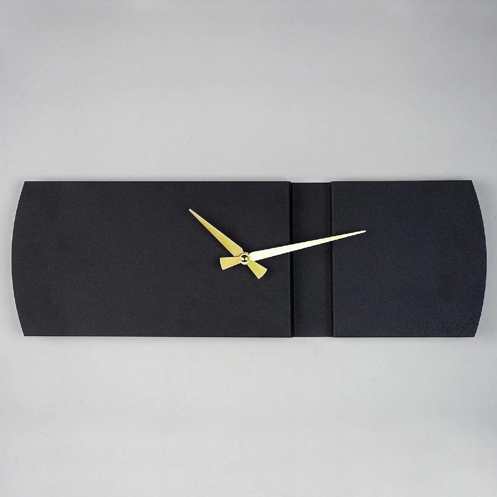 Wallexpert Dekorativní kovové nástěnné hodiny Origami Metal Wall Clock - APS097, Černá, Zlatá