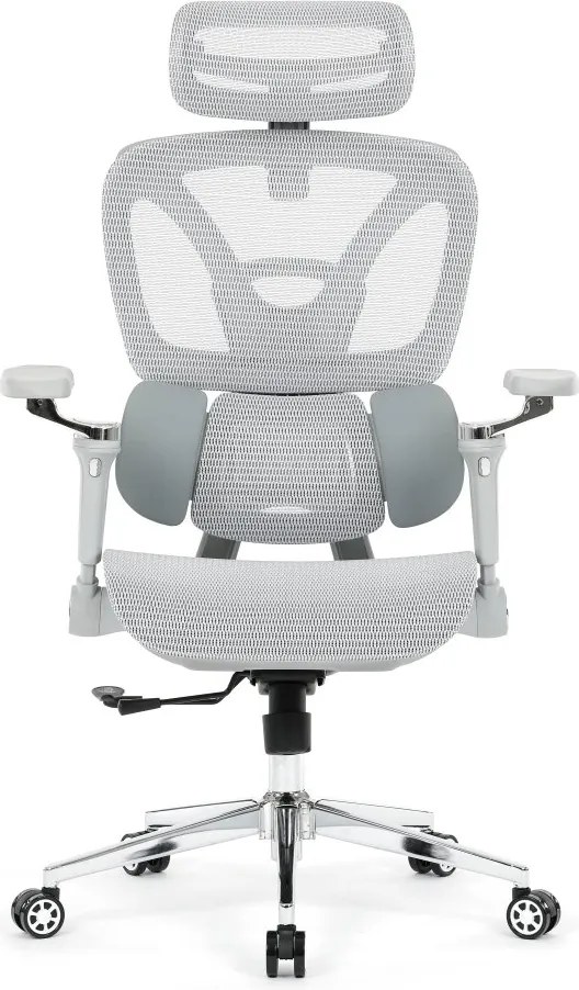 Kancelářská ergonomická židle PORTE II — síťovina, šedá