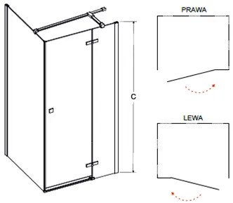 BESCO Obdélníkový sprchový kout PIXA Rozměr A - 100 cm, Rozměr B - 80 cm, Směr zavírání - Pravé (DX) BCPIXA1080OBDP