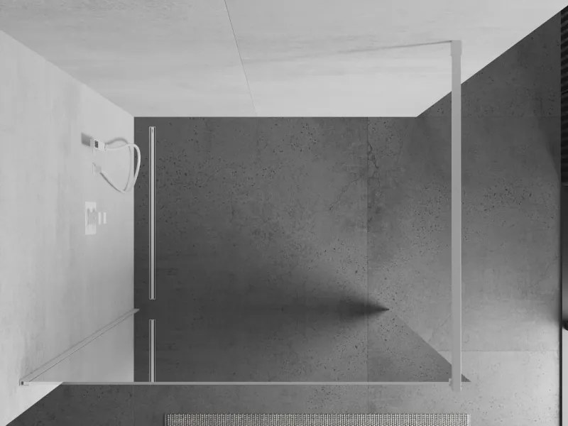Mexen Kioto, Walk-In sprchová zástěna 90 x 200 cm, lustře 8 mm, bílý profil, 800-090-101-20-50