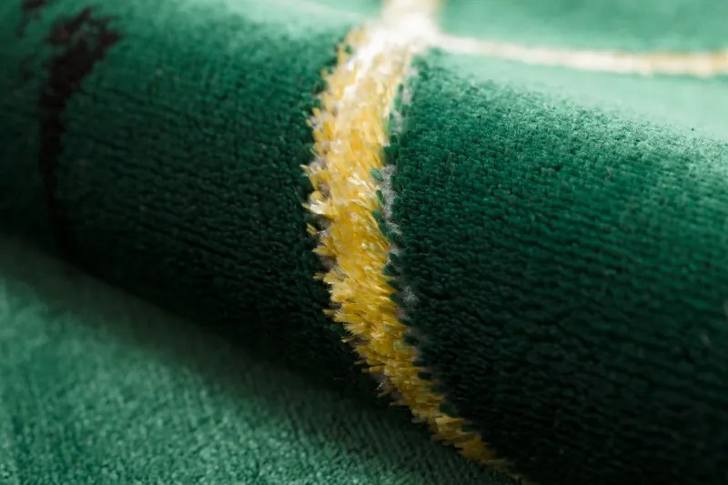 Dywany Łuszczów, Kusový koberec Emerald geometric 1012 green and gold kruh, 200x200 (průměr) kruh, zelená, chodba / předsíň