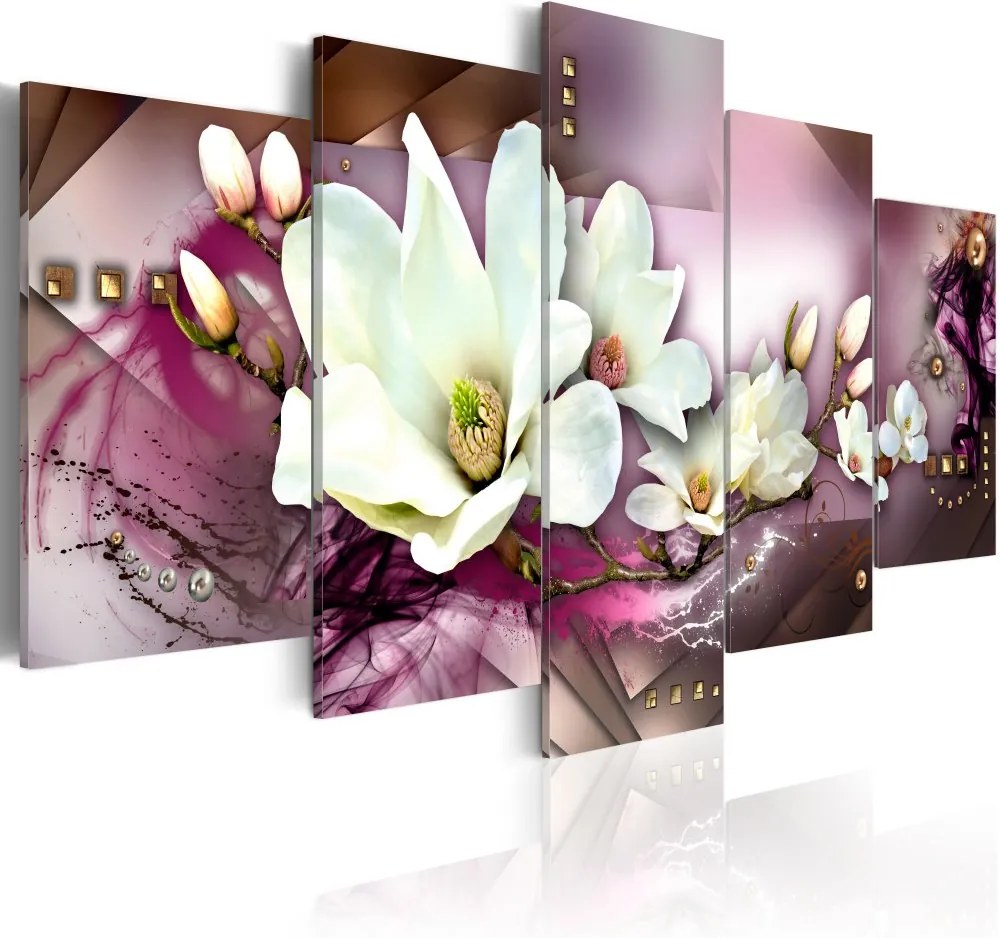 Obraz na plátně Bimago - Abstrakce s orchideami 200x100 cm