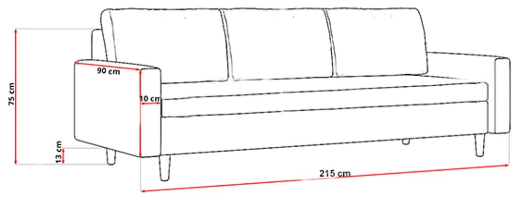 Velká rozkládací pohovka ETNA MODEL 3 Šedá