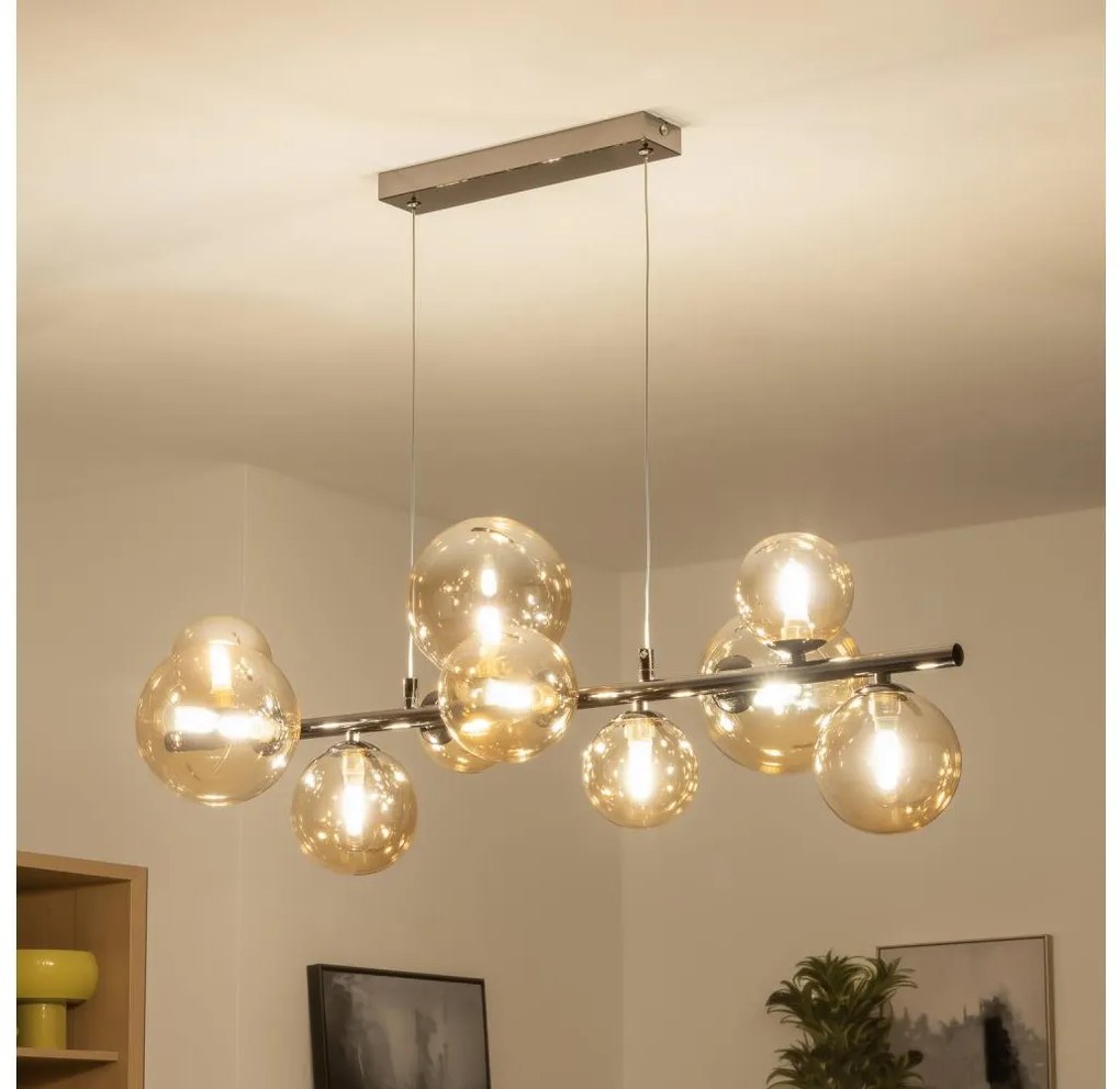 Brilagi - LED Lustr na lanku MILLA 10xG9/3W/230V černý chrom/zlatá