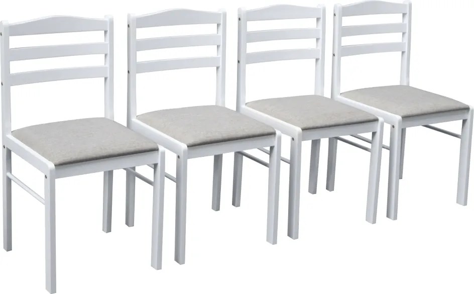 Jídelní set 1+4, bílá/béžovošedá, SOMIN