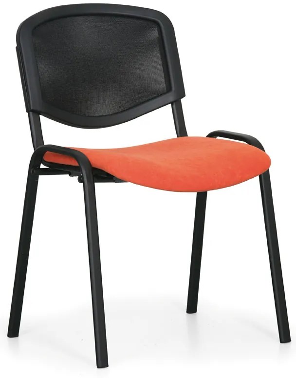 Konferenční židle Viva Mesh - černé nohy, oranžová / černá