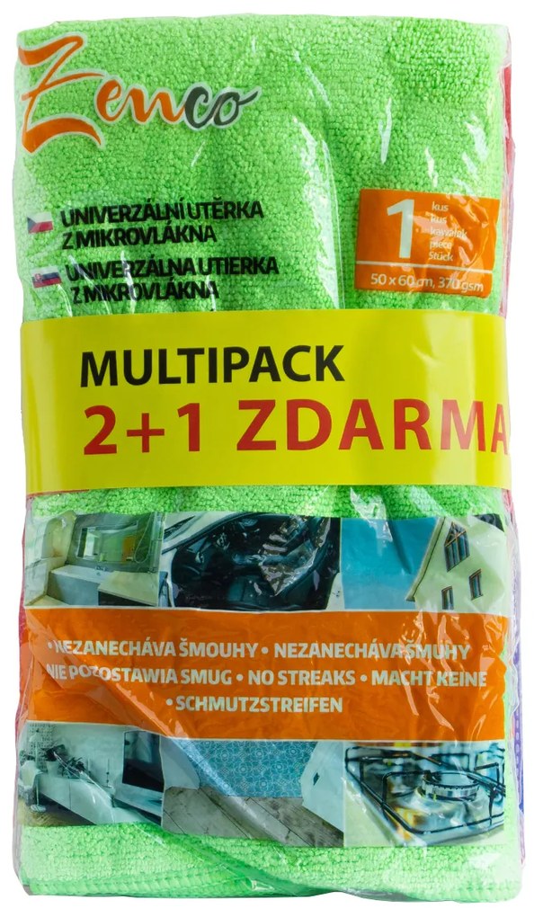 Univerzální utěrka z mikrovlákna 50x60 cm MULTIPACK 2+1