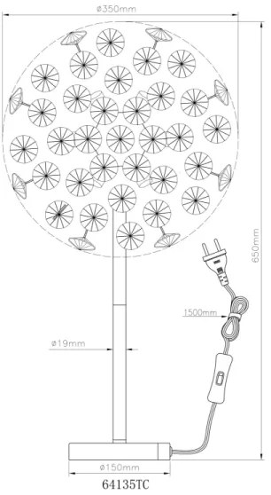 Globo 64135TC - LED Stolní lampa KATRINA 8xG9/3,5W/230V lesklý chrom