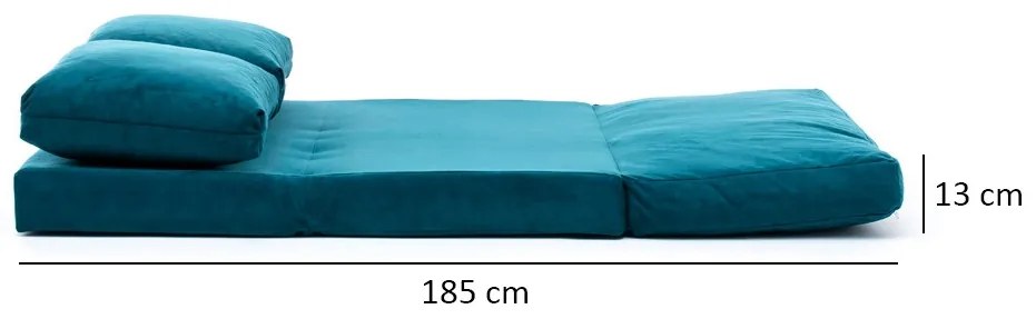 Designová rozkládací pohovka Wandella 120 cm petrolejová