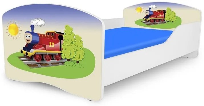 Dětská postel - Mašinka - rainbow - 180 x 80 cm