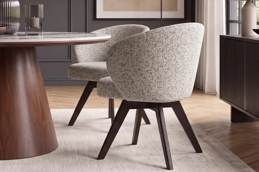 Designová otočná židle Tolinka béžová / hnědá