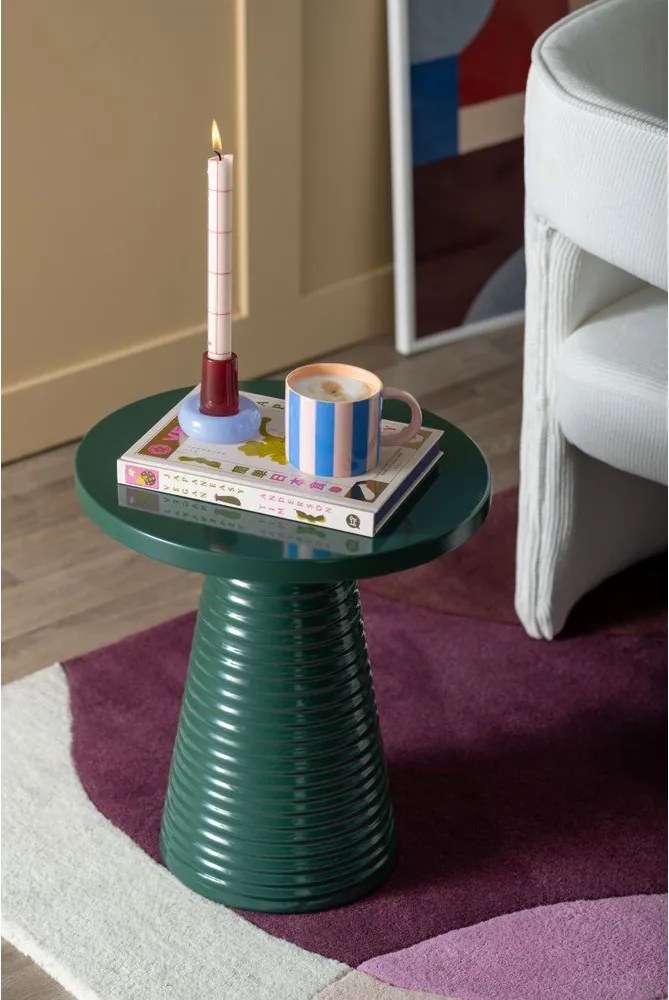 Kovový kulatý odkládací stolek ø 40 cm Catania Ribbed – Leitmotiv