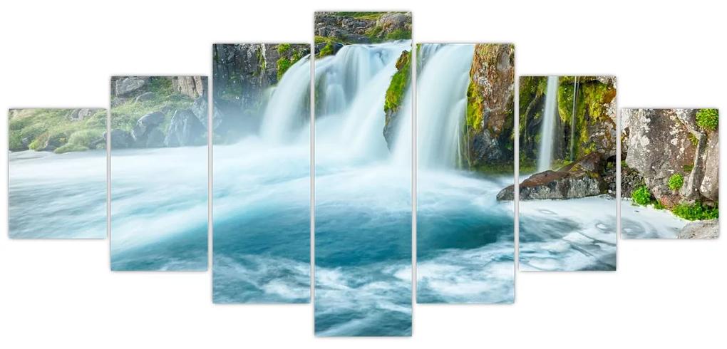 Obraz - Skály s vodopády (210x100 cm)