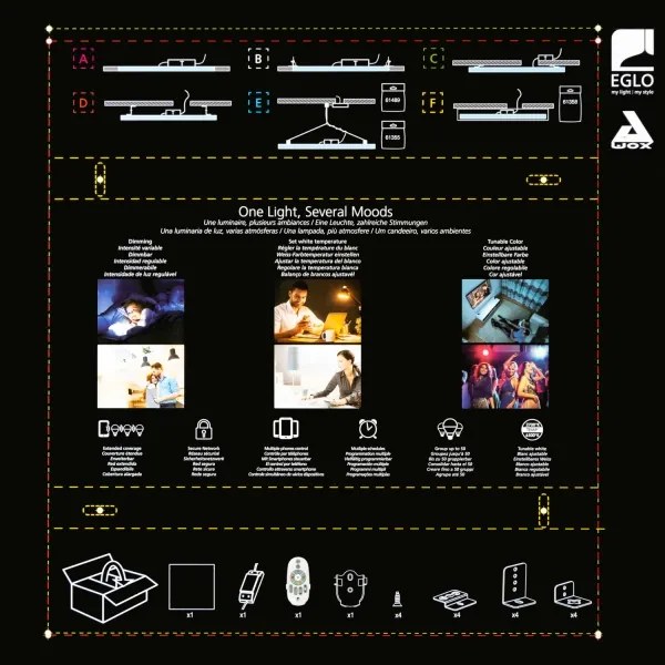 Eglo 32547 - LED RGBW Stmívatelný podhledový panel SALOBRENA-C 34W/230V bílá+ DO