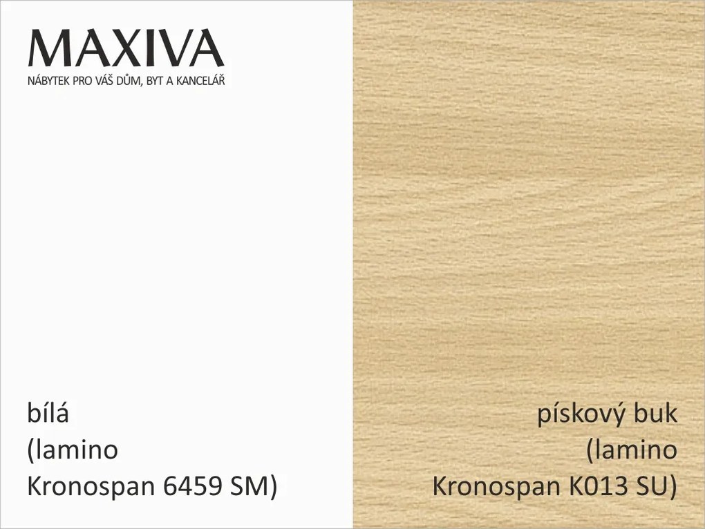 MAXIVA Skříňka - LOVELI LR50, pískový buk/bílá