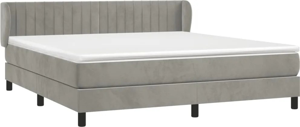 Box spring postel s matrací světle šedá 180x200 cm samet 3127625