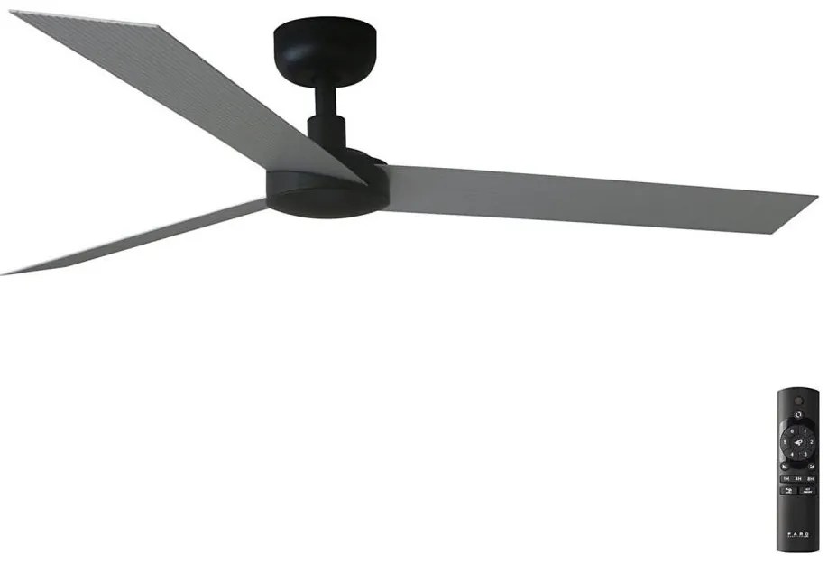 FARO Barcelona FARO 34286 - Stropní ventilátor CRUISER L černá pr. 132 cm + dálkové ovládání 34286
