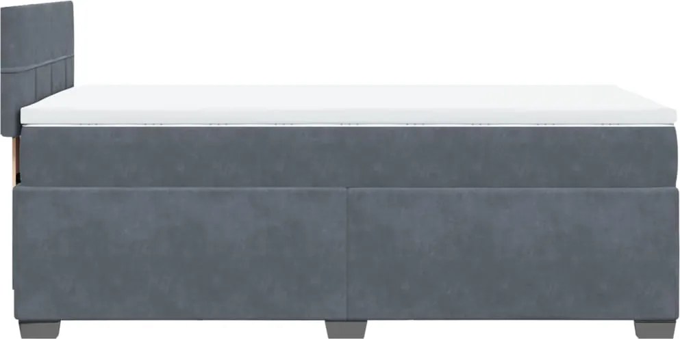 Box spring postel s matrací tmavě šedá 80 x 200 cm samet 3286163