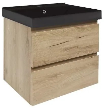 Koupelnová skříňka s umyvadlem SAT B-Way 59x50x45 cm dub mat BWAY260OAKUU1B