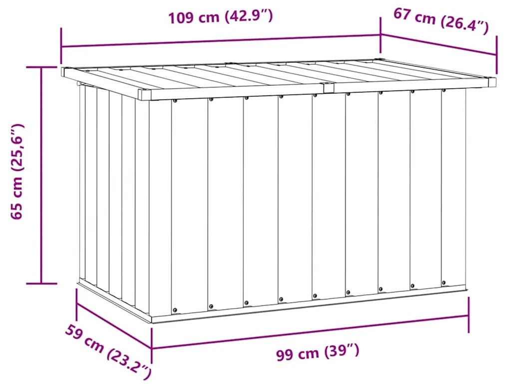 vidaXL Marketos Zahradní úložný box šedý 109 x 67 x 65 cm