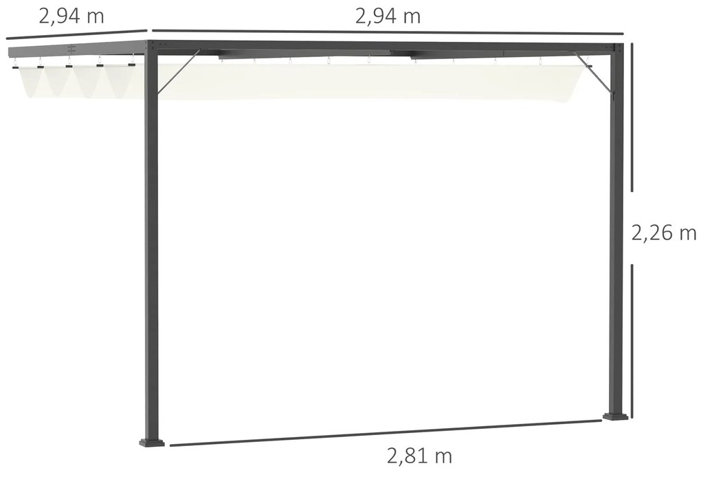 MM Handel  Pergola Pavilon 3 x 3 m ke zdi grilovací pavilon s látkovou střechou, stříška na terasu