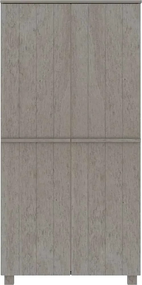 Šatní skříň HAMAR světle šedá 89 x 50 x 180 cm masivní borovice 340483