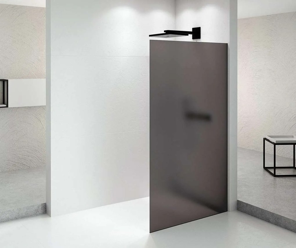 Polysan Architex - Sprchová stěna Walk-In, 66x210 cm, matná černá/matné kouřové sklo AXB70SM