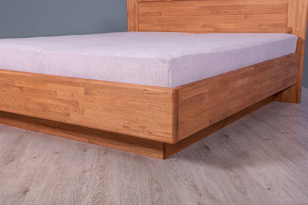 Masivní postel MARS - Solwo Design Dřevo a odstín oleje: DUB Cink - Olej odstín DO206, Rozměr spací plochy: 140x200