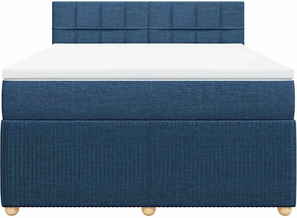 Box spring postel s matrací modrá 140x200 cm textil 3287485