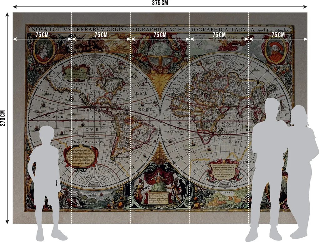 Fototapeta na míru Historická Mapa | Vliesová fototapeta na zed' | DFTNXXL0351