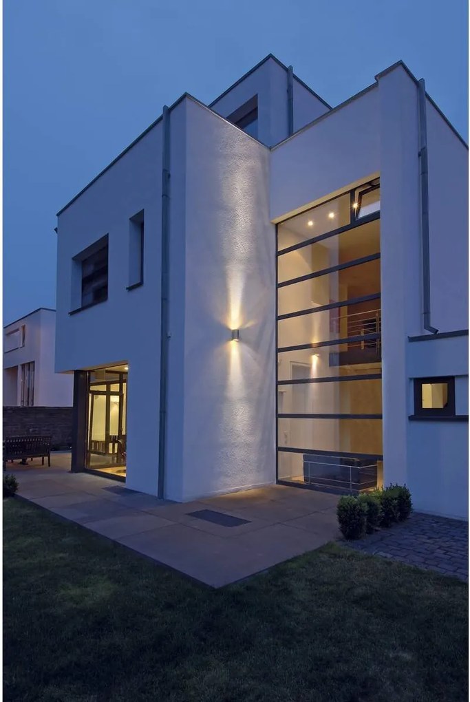 LA 1000334 ROX WALL OUT UP/DOWN QPAR11 venkovní nástěnné svítidlo kartáčovaný hliník max. 2x50W IP44 - BIG WHITE (SLV)