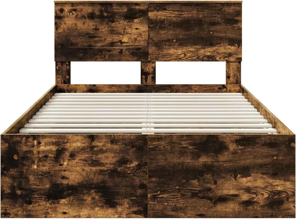 Rám postele s čelo Kouřový dub 120 x 190 cm Kompozitní dřevo 3407899