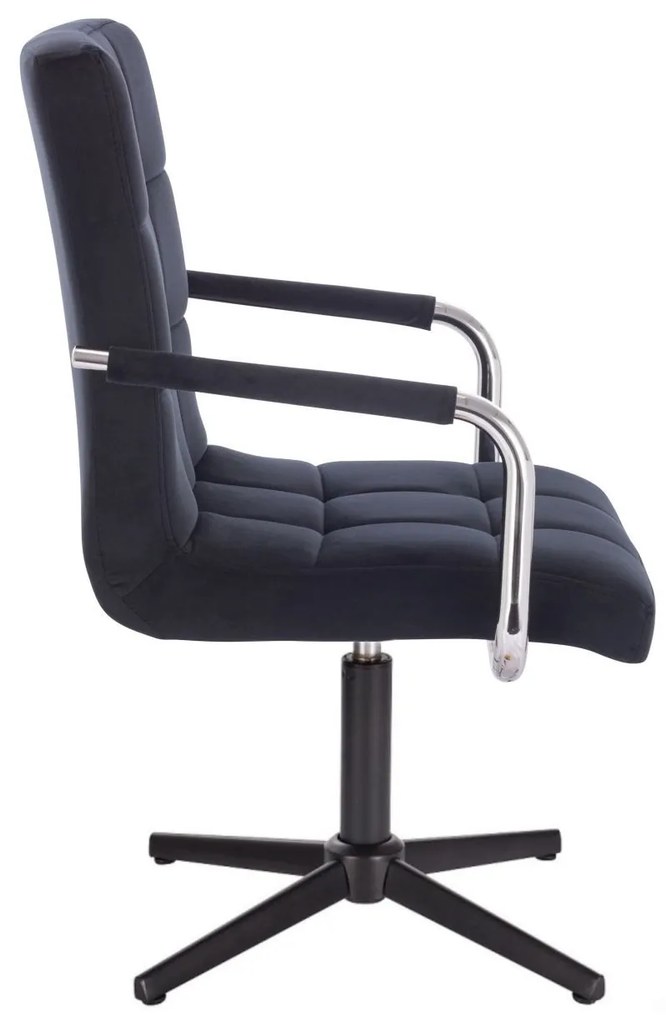 LuxuryForm DESIGN Otočná židle VERONA VELUR na černém kříži - černá