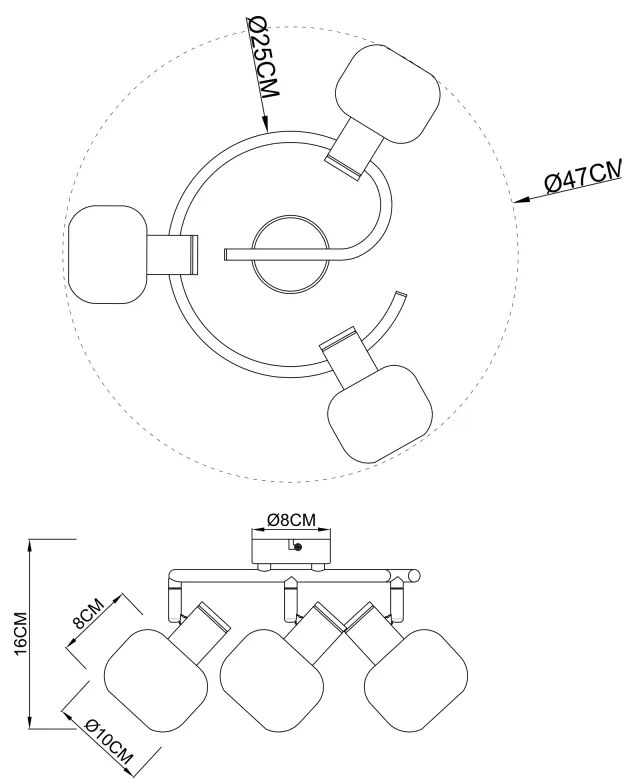 GLOBO PALLO 54303-3 Stropní svítidlo