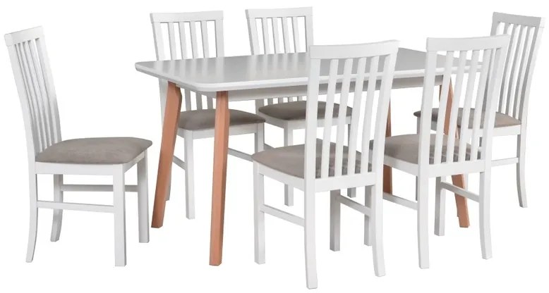 stoly/jidelni-stul-oslo-7 deska stolu dub, podnož černá, nohy ořech